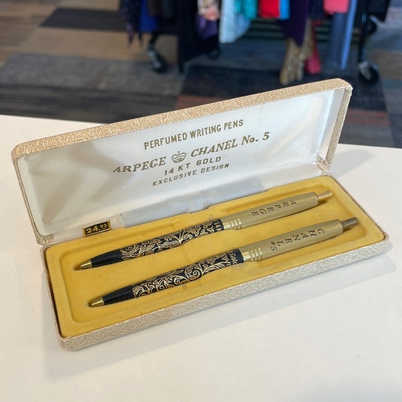 CHANEL | Office | Vintage Antique Arpege Chanel No 5 Pen Set 4k Gold ...